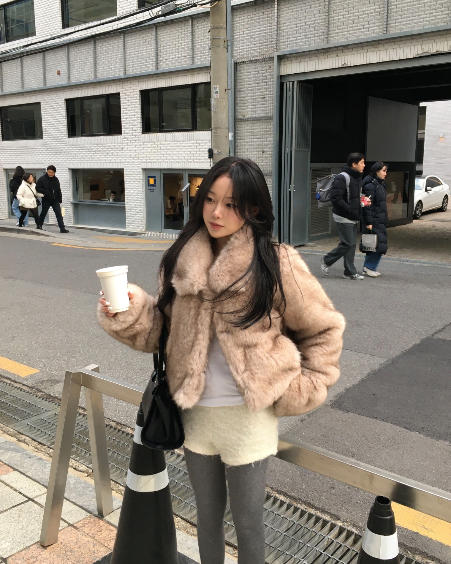 하몽 Mink crop fur jacket