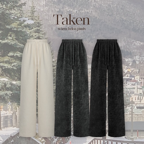 핫핑 삿포로☃️ 극강의부드러움☁️24시간깔끔핏 Made 테이큰 벨로아 골지 밴딩 와이드 팬츠44~110 빅사이즈팬츠 벨벳팬츠 벨로아팬츠 골지팬츠 겨울팬츠 한파