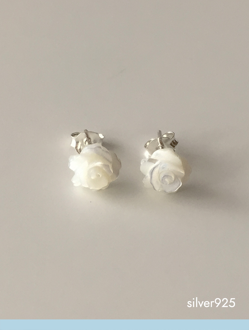 모앳 shell rose earring (silver925)