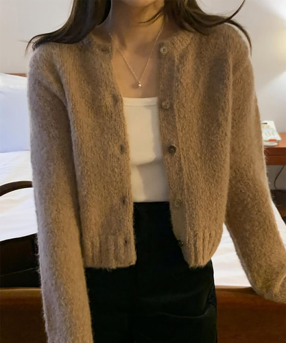 버나뎃 미엘 뮤 알파카 가디건 (4col) miel 미엘르