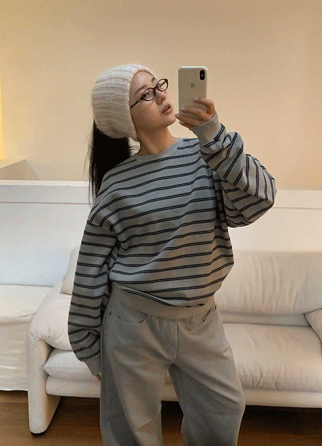 유이니 [기모안감] Ivy stripe mtm (3color)