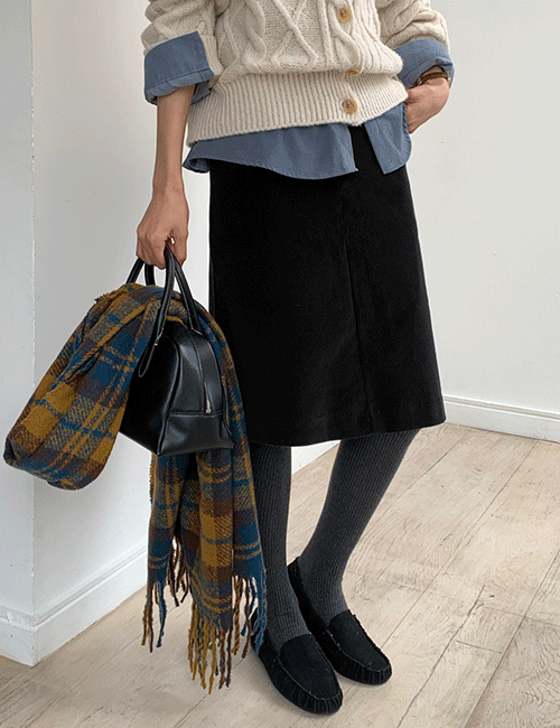 라이크유 헤이즈 코듀로이 미디 스커트 (SK) - 3color