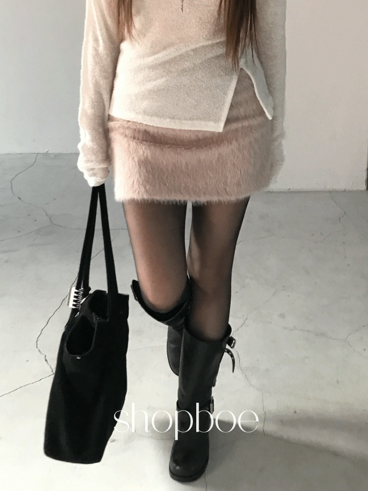샵보애 nuese 누즈 퍼 미니 스커트 sk (2col)