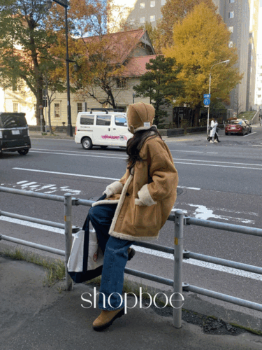 샵보애 (베이지 당일) underson 언더슨 스웨이드 무스탕 퍼카라 포켓 싱글 자켓 jk (3col)