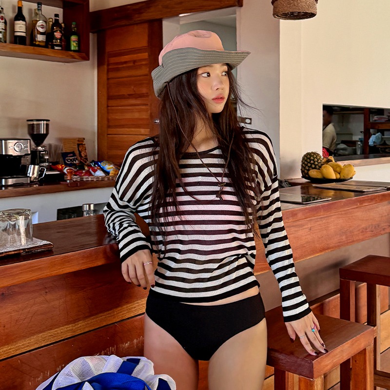 비치팜 샤베트 시스루 니트