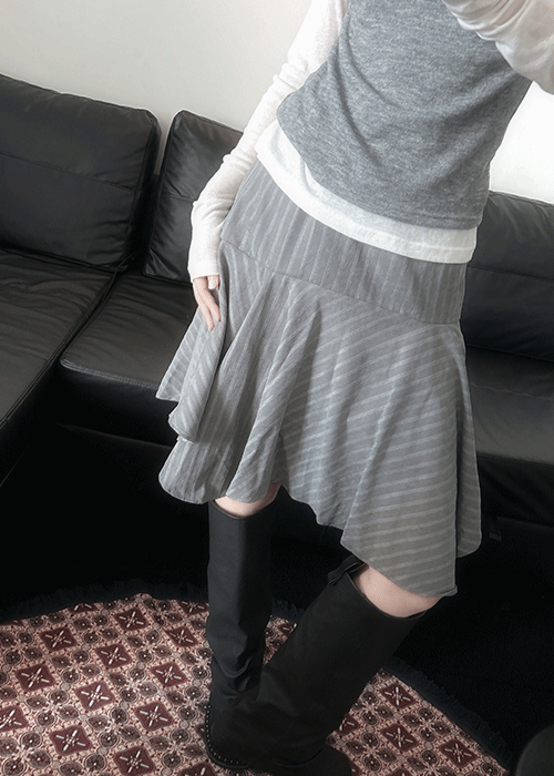 아워디스 쉐도우 플레어 스커트 (2C)