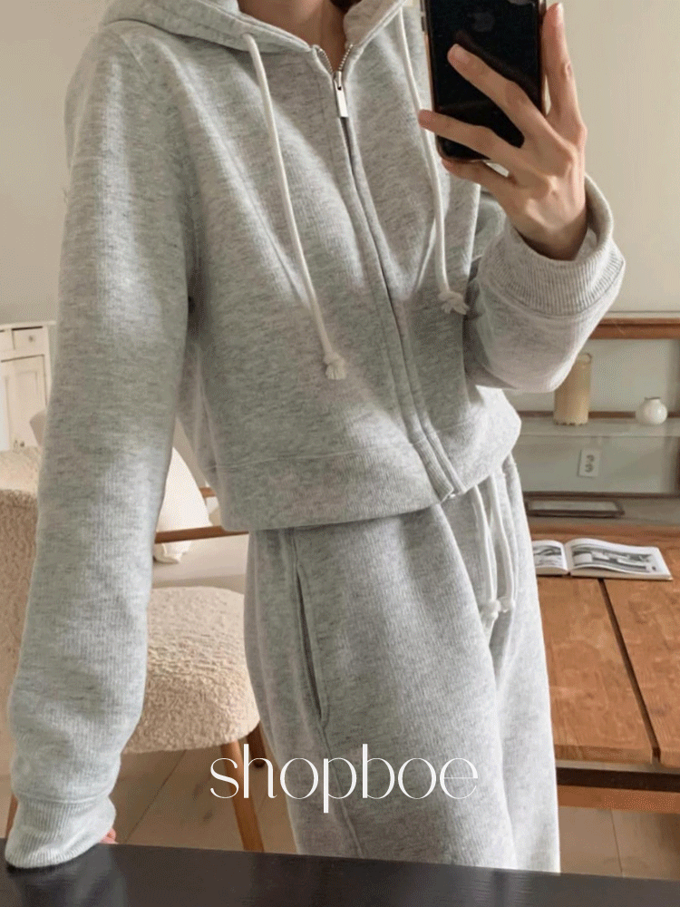 샵보애 riette 리에뜨 라우드 울 스웻 기모 후드 집업 점퍼 jp (2col)