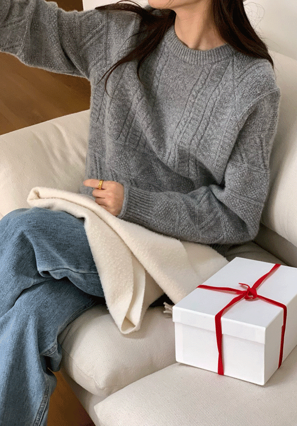 멜로즈무드 베링턴 케이블니트nt (3color)