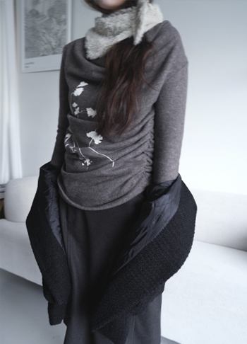 에프터먼데이 flower drape top (3c)