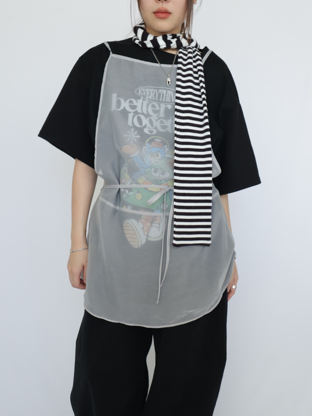 치리리 chiffon see-through layered bustier 씨스루 쉬폰 레이어드 뷔스티에