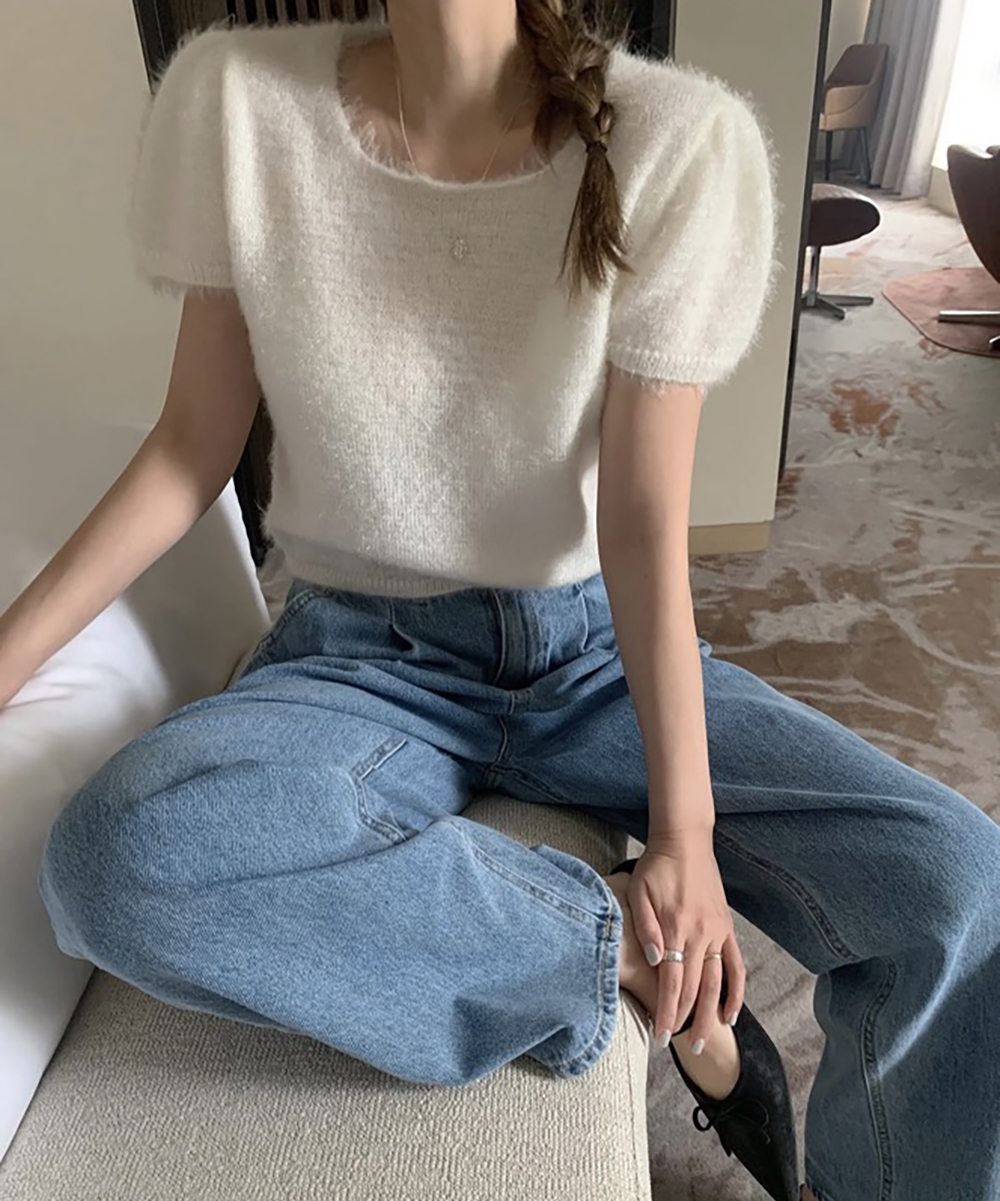 버나뎃 멜라운지 샤이니 퍼프 니트 (2col) mellounge