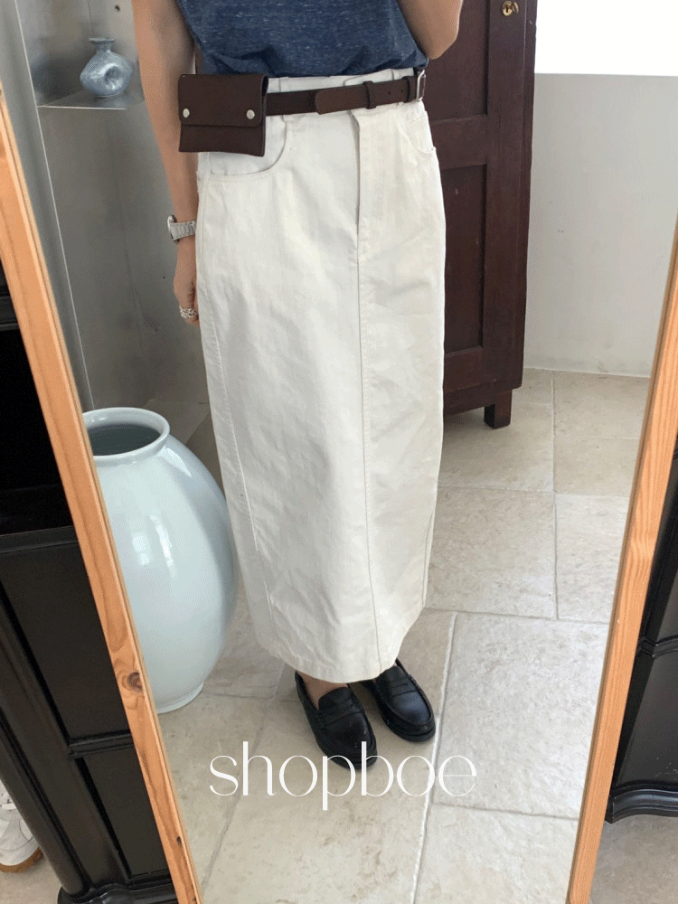 샵보애 underson 언더슨 러프 H라인 스커트 코튼 일자 트임 롱 치마 sk (2col)