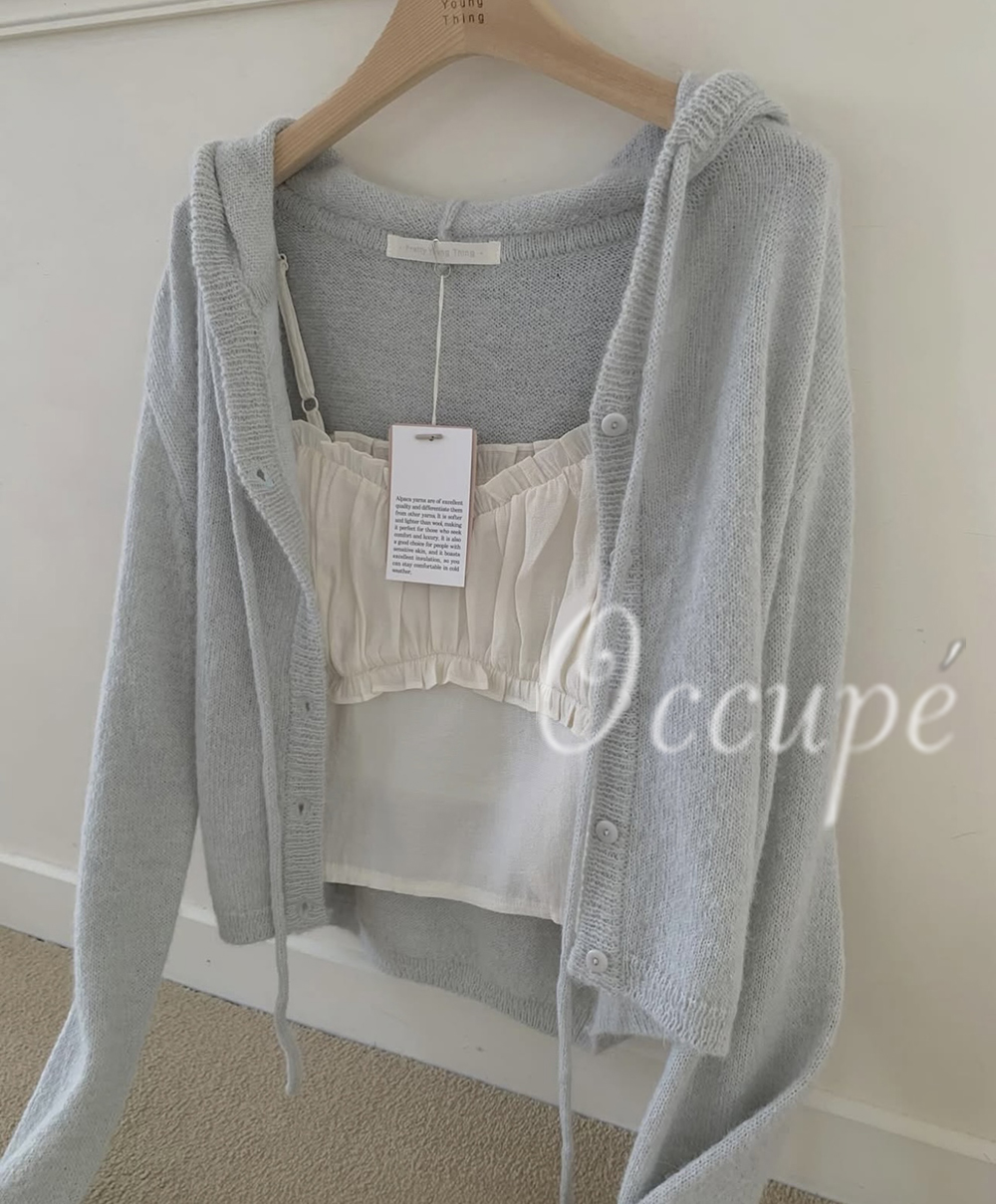 오큐페 [당일발송]pyt 프리티영띵 후드 가디건 (3col) 프영띵 알파카가디건
