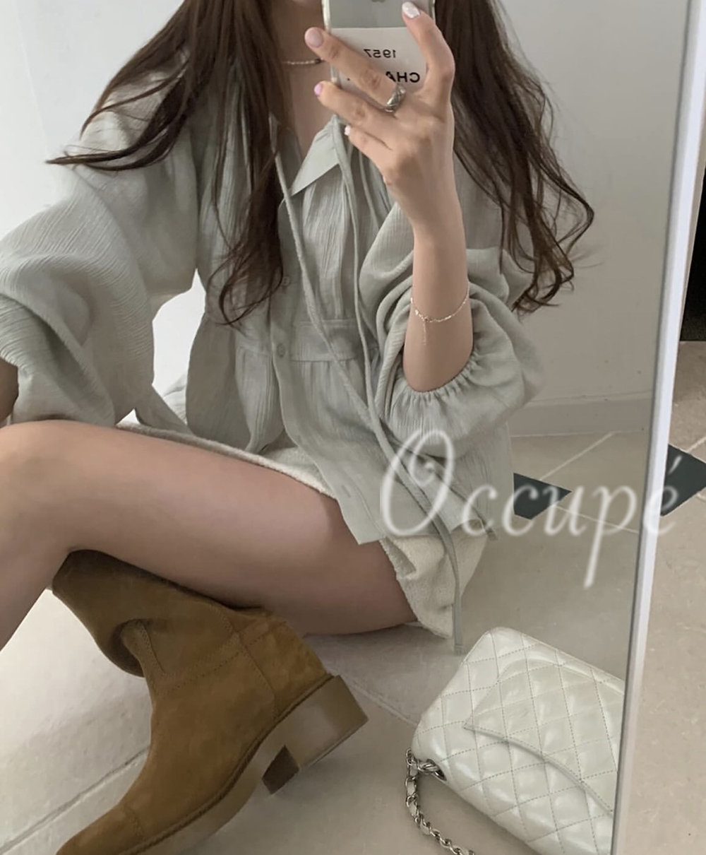 오큐페 [당일발송]pyt 프리티영띵 쥬쥬 블라우스 (2col) 프영띵 하객룩 리본블라우스