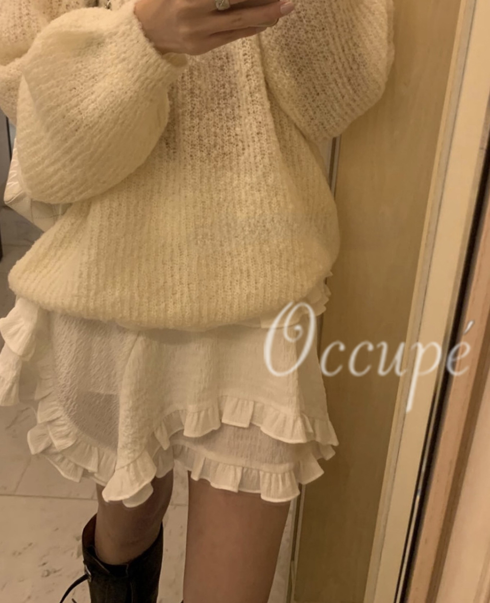 오큐페 포스터 스팅 훌 스커트 (2col) poster 프릴 밴딩스커트