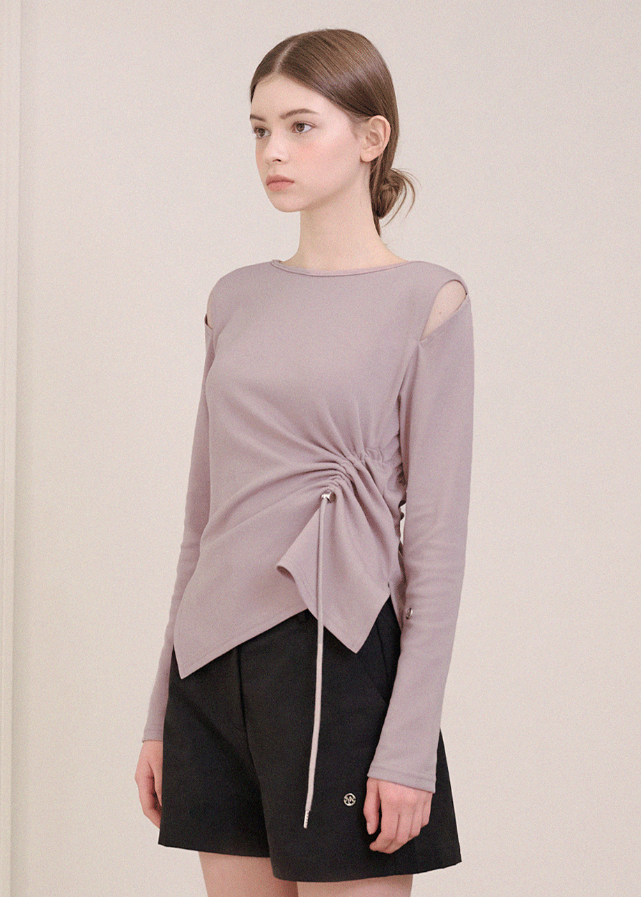 미케네 [44-120] Lurve Cut-Out String Tee 럴브 컷-아웃 스트링 티 (봄/가을/데일리룩/러블리룩/유니크 ...