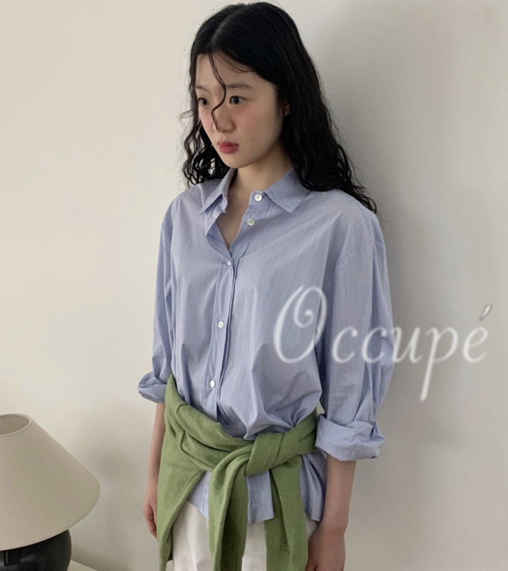 오큐페 웨더 피버 스트라이프 셔츠 (2col) weather 기본남방