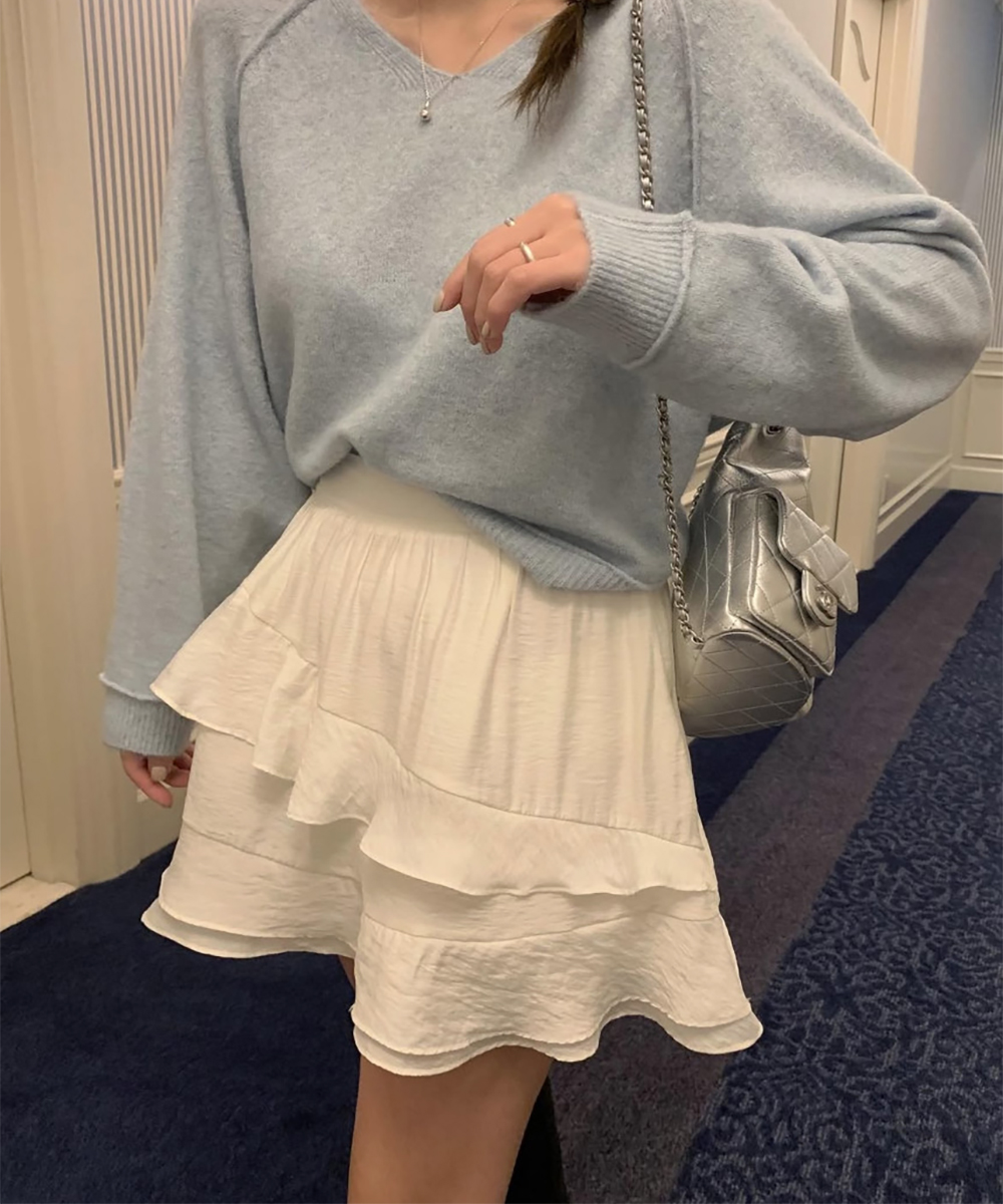 버나뎃 멜라운지 베니 프릴 스커트 (2col) mellounge