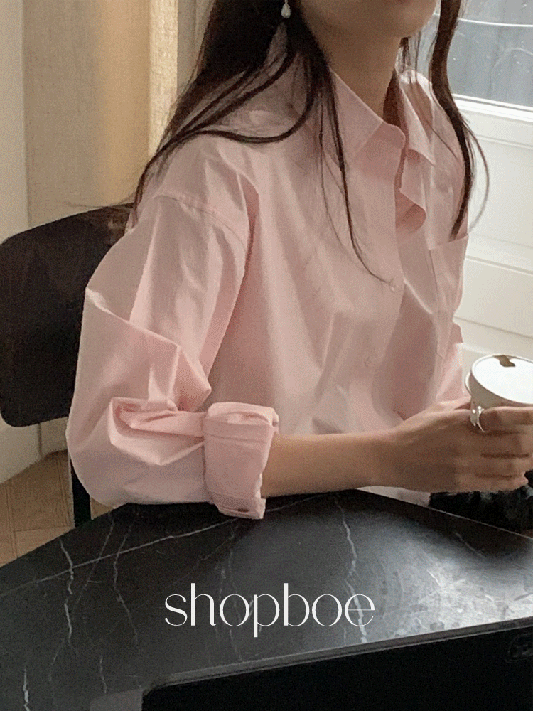 샵보애 verveine 버베인 메르시 코튼 베이직 오버핏 셔츠 sh (4col)