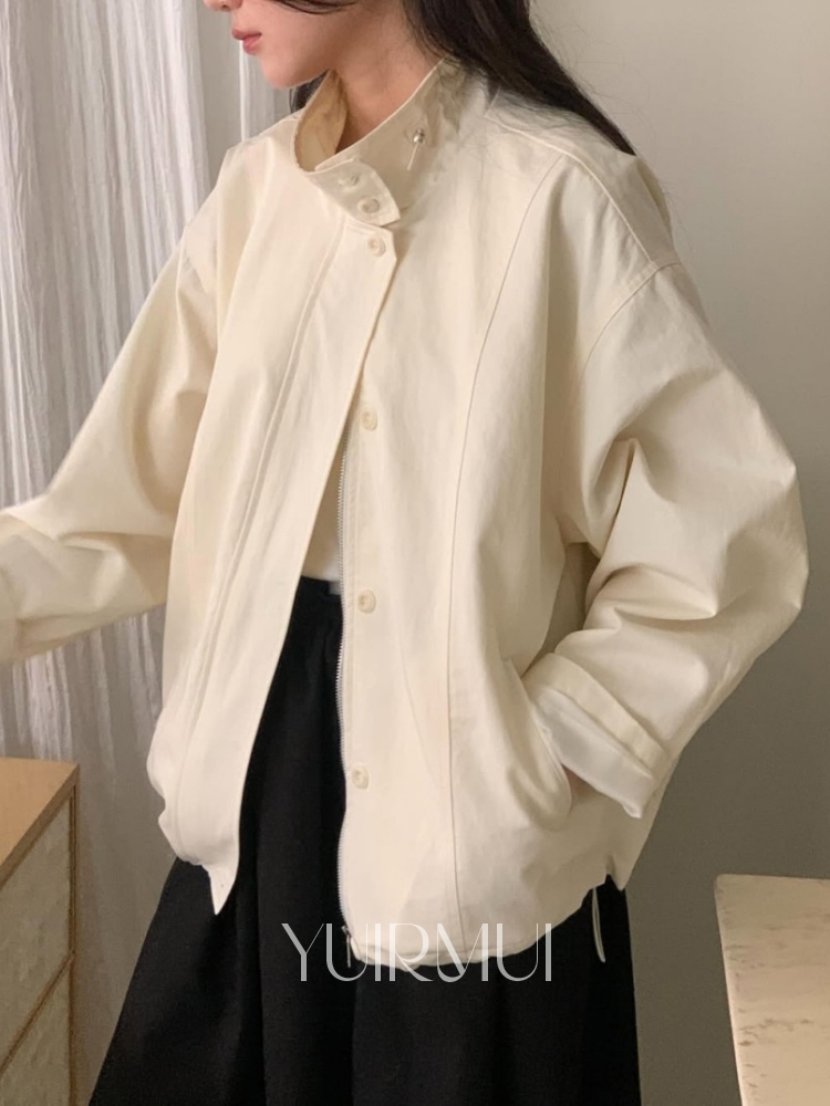 유이르무이 JINSIM 진심 코타 코튼 하이넥 집업 블루종 점퍼 3color