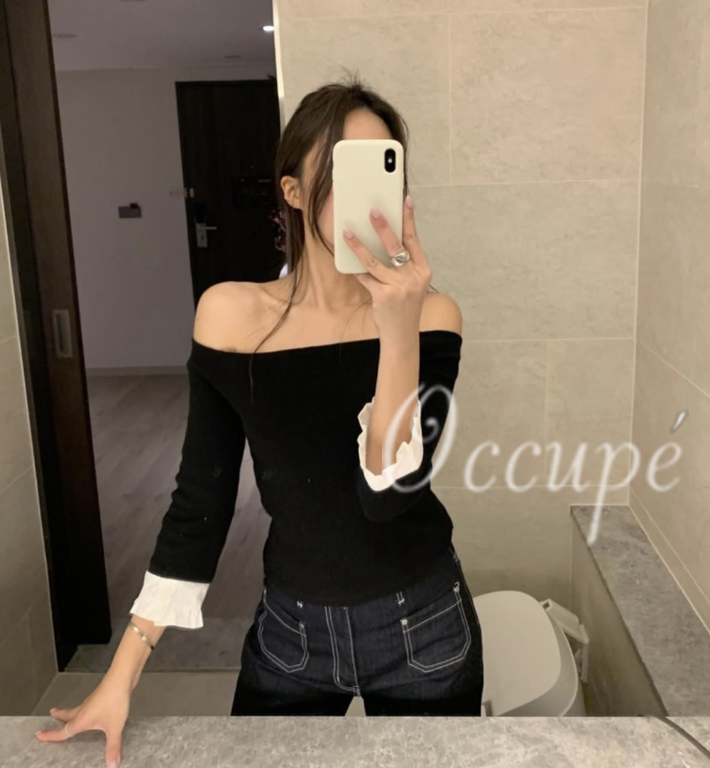 오큐페 포스터 달링 티셔츠 (2col) poster 오프숄더티