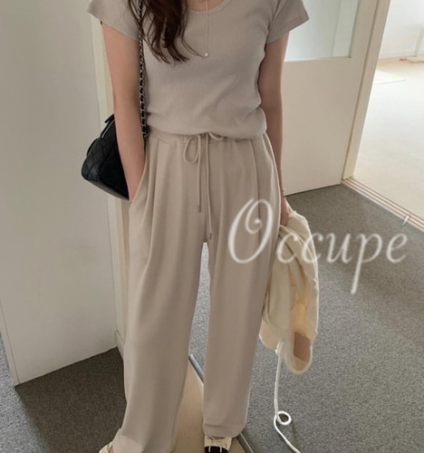 오큐페 pyt 프리티영띵 원핀턱 추리닝 (5col) 프영띵 밴딩팬츠