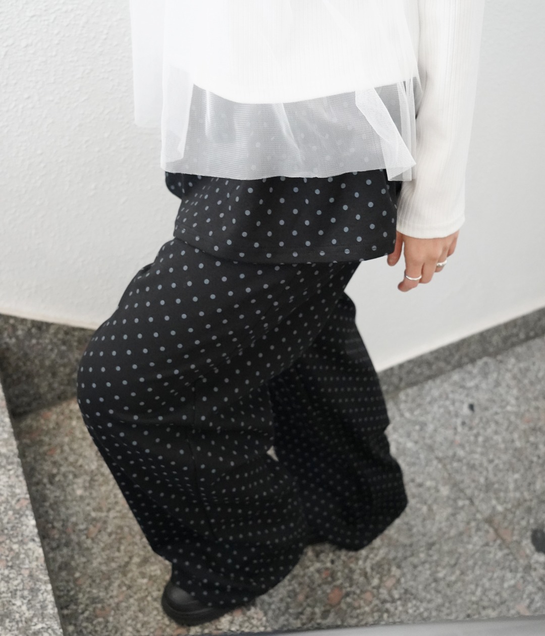 피에브레 dot layered track pants (2c)