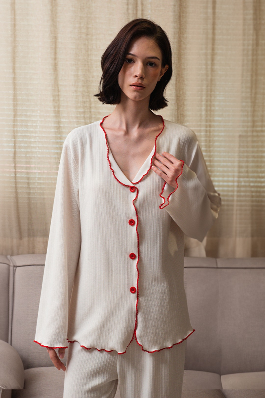 르슈아 Flap Colour Pajamas - Ivory