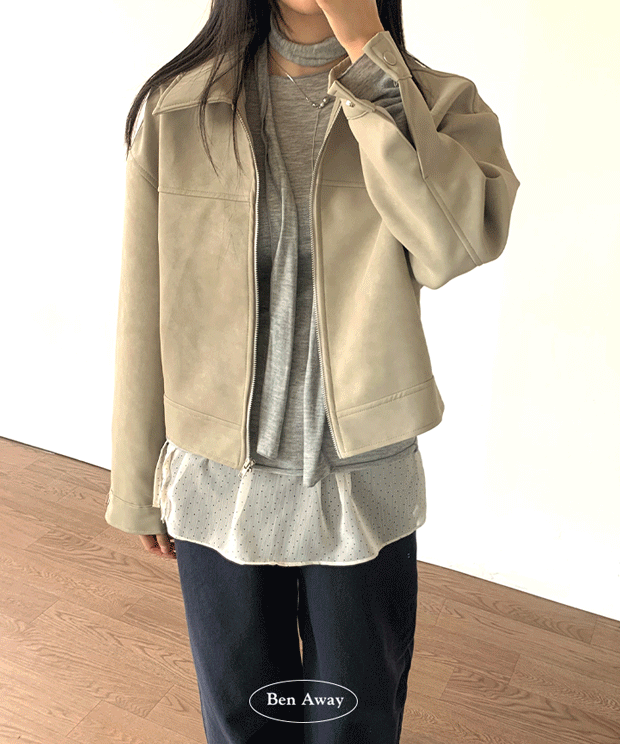 벤어웨이 MD pick! 마론 비건 숏 레더 자켓 2C