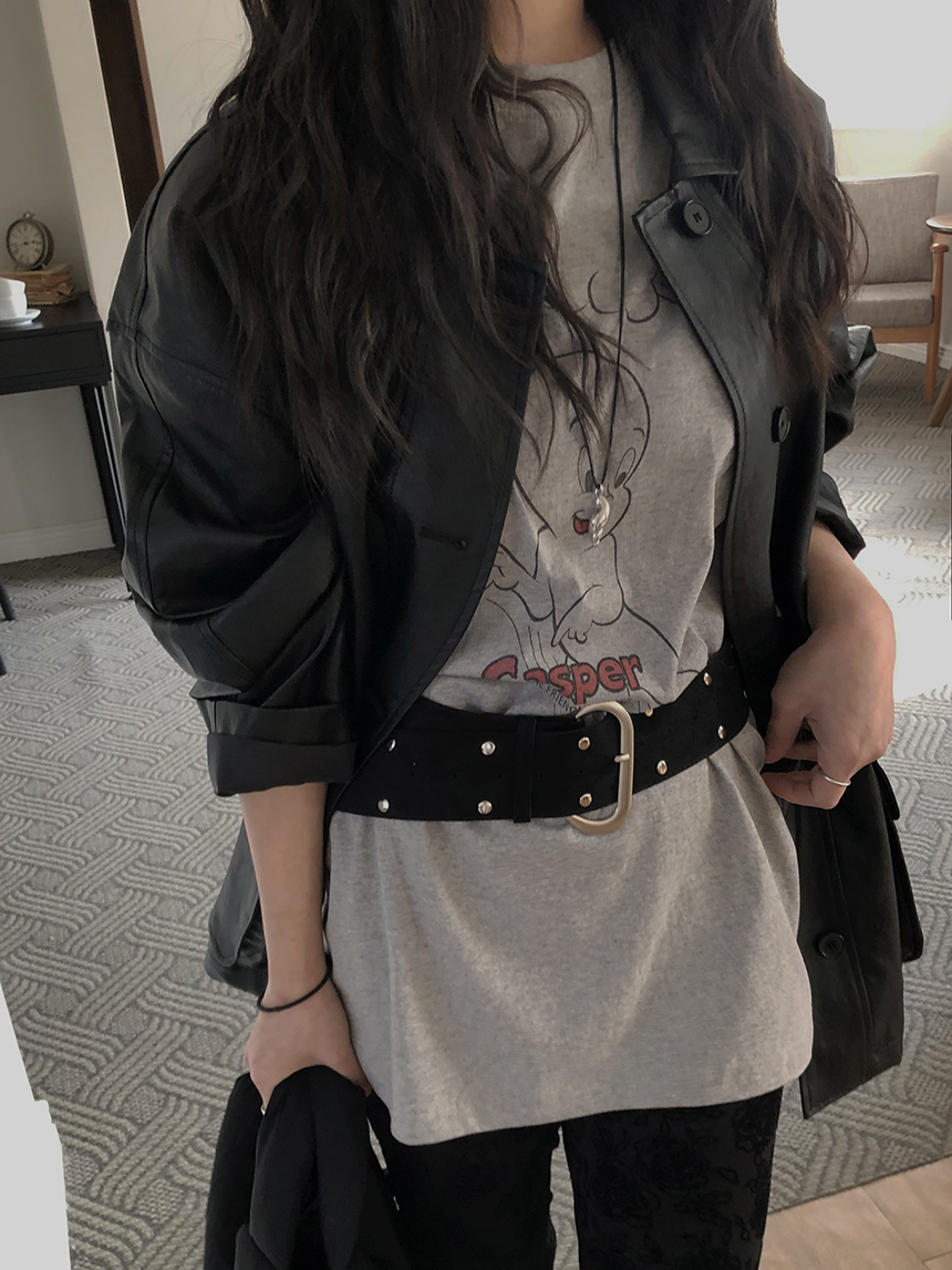 제이어반스 [MADE] 로스 싱글 카라 하프 포켓 레더 가죽 자켓 2col