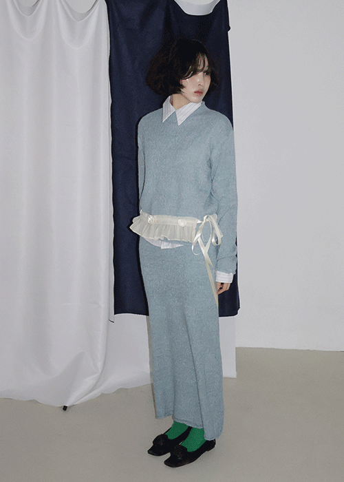 무무크 네토 니트 스커트 set 4col - skyblue