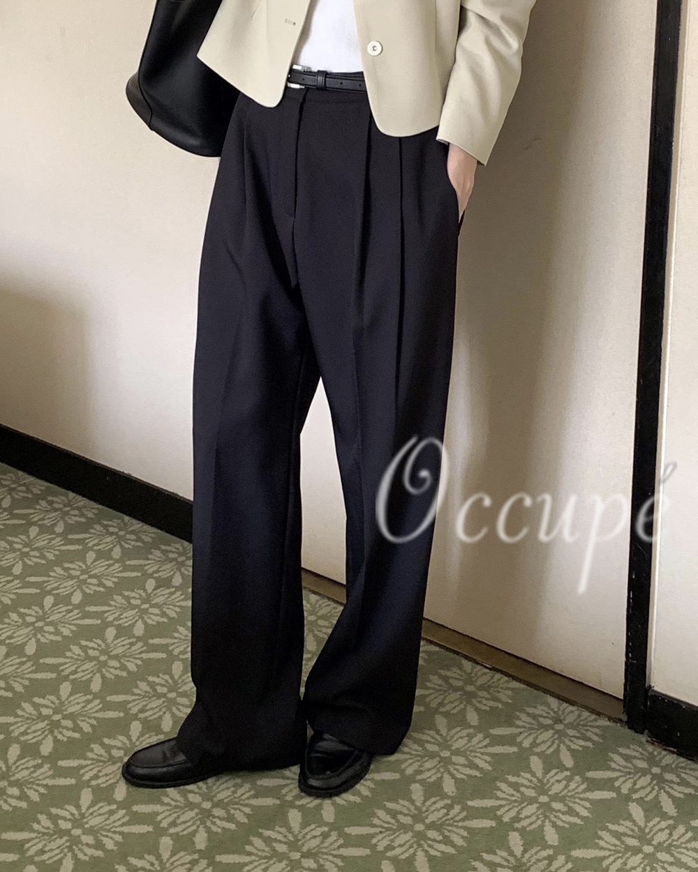 오큐페 플러터 테이크 슬랙스 (3col) flutter 데일리슬랙스 핀턱 세트