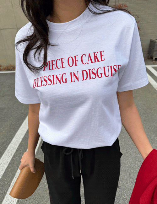 키큰여자사라172 레터링 나염 기본 반팔 T (2col)