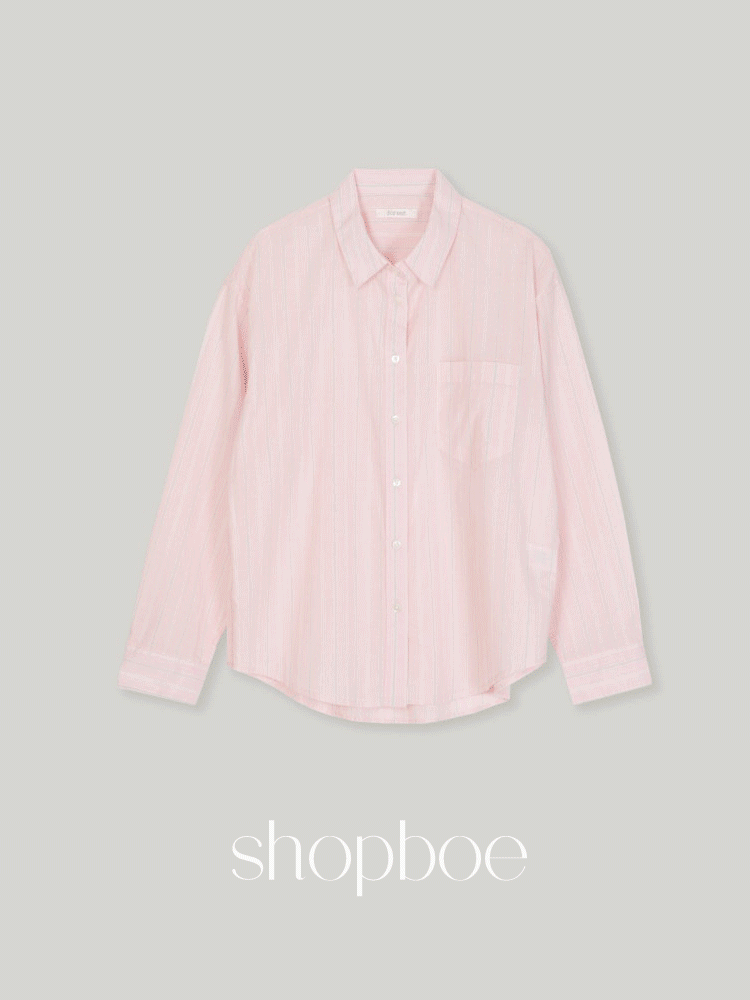 샵보애 forest 포레스트 스프링 스트라이프 셔츠 긴팔 카라 데일리 남방 sh (4col)