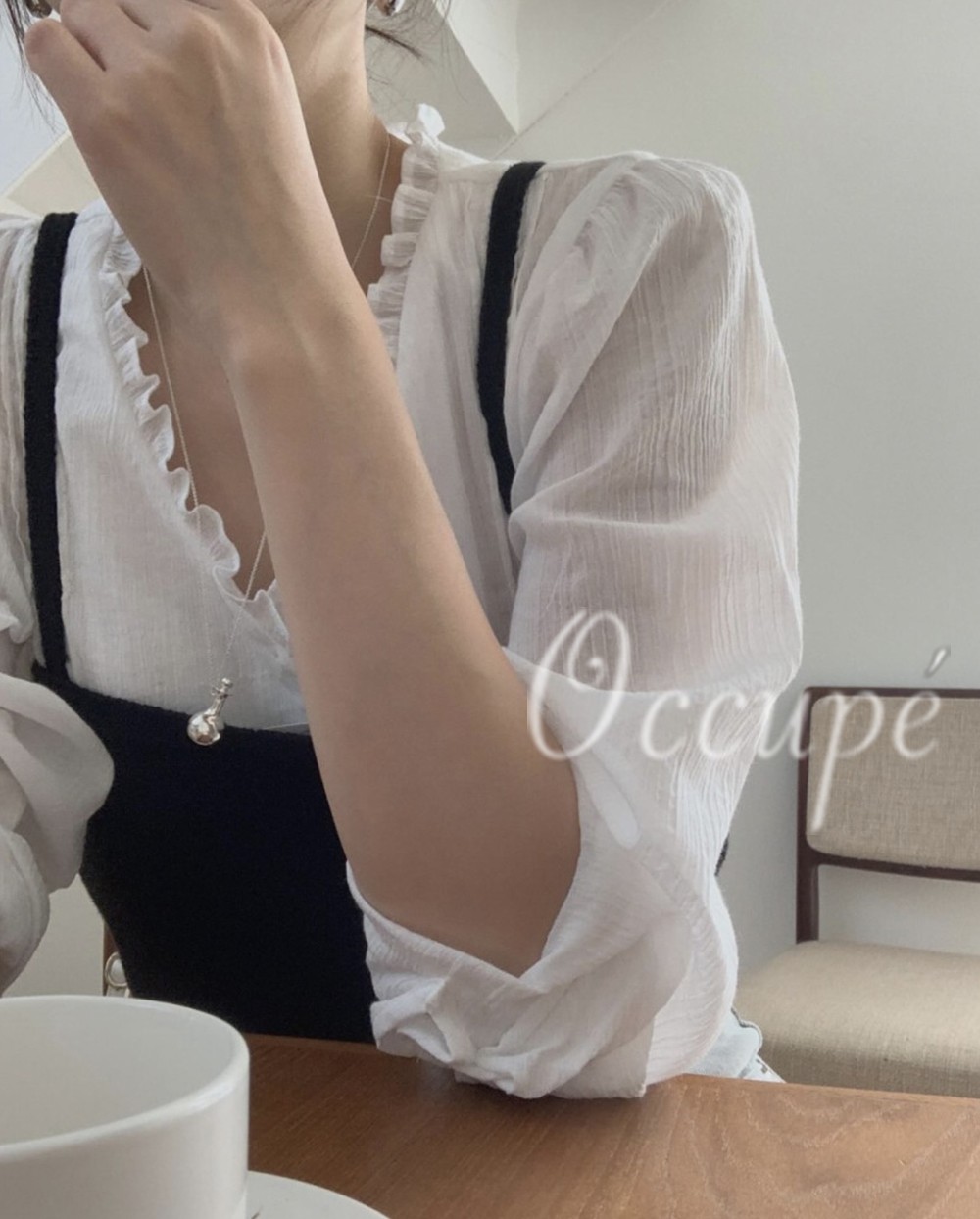 오큐페 미엘 드 블라우스 (3col) miel 봄 프릴블라우스