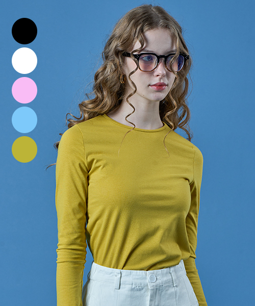 콜릿 이너 레이어드 코튼 순면 긴팔티 [5colors]