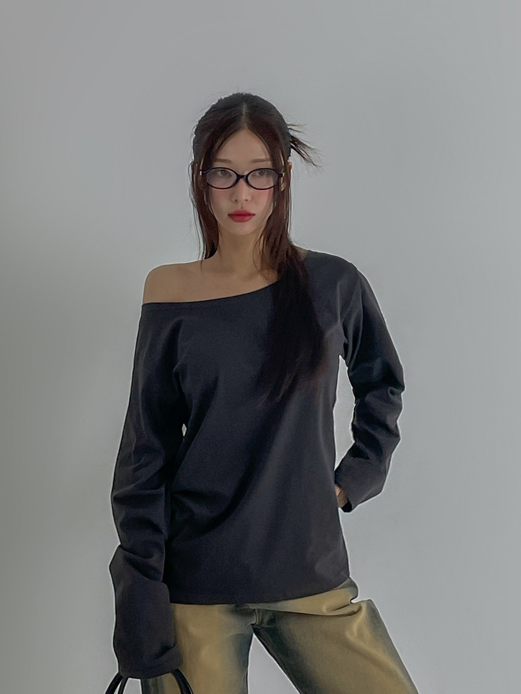 럽미 5colors 데이 루즈핏 보트넥 긴팔티