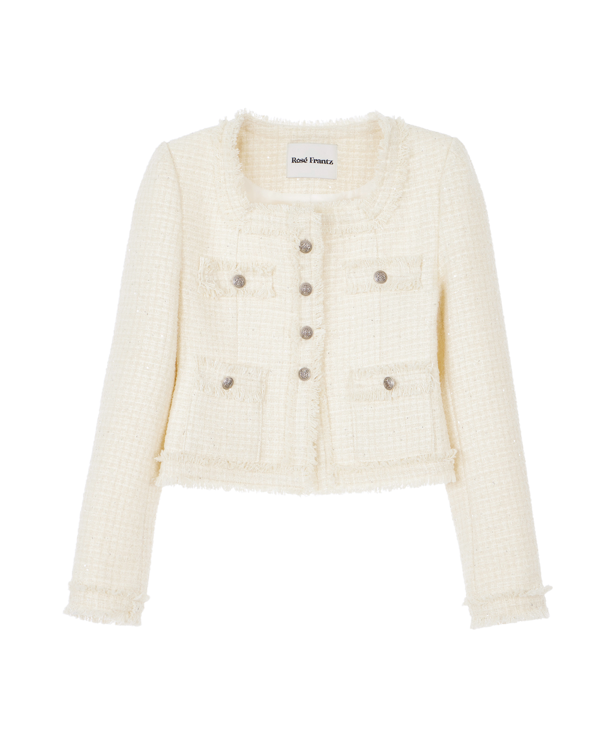 로제프란츠 Spangle Fringe Tweed Jacket [Ivory]