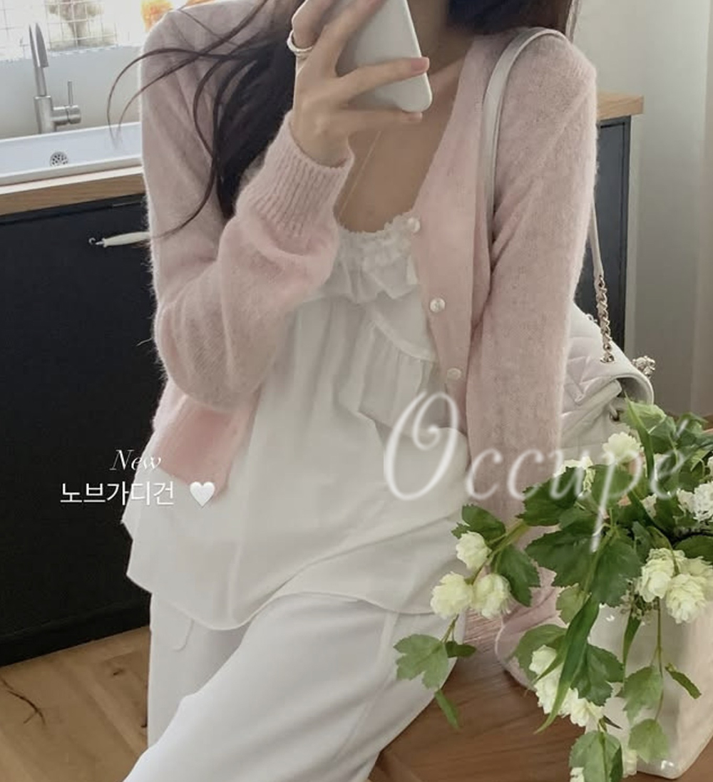 오큐페 [당일발송]미엘 노브 가디건 (4col) miel 데일리 얇은가디건