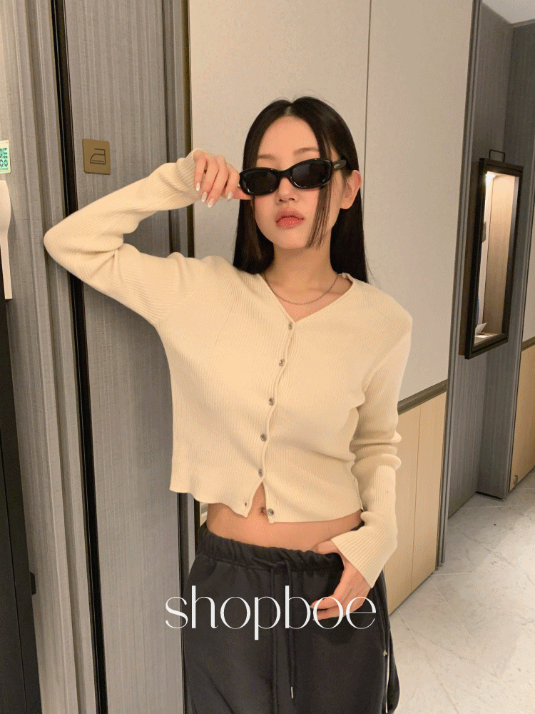 샵보애 [블랙당일] formal 포멀 브이 골지 니트 가디건 cd (4col)