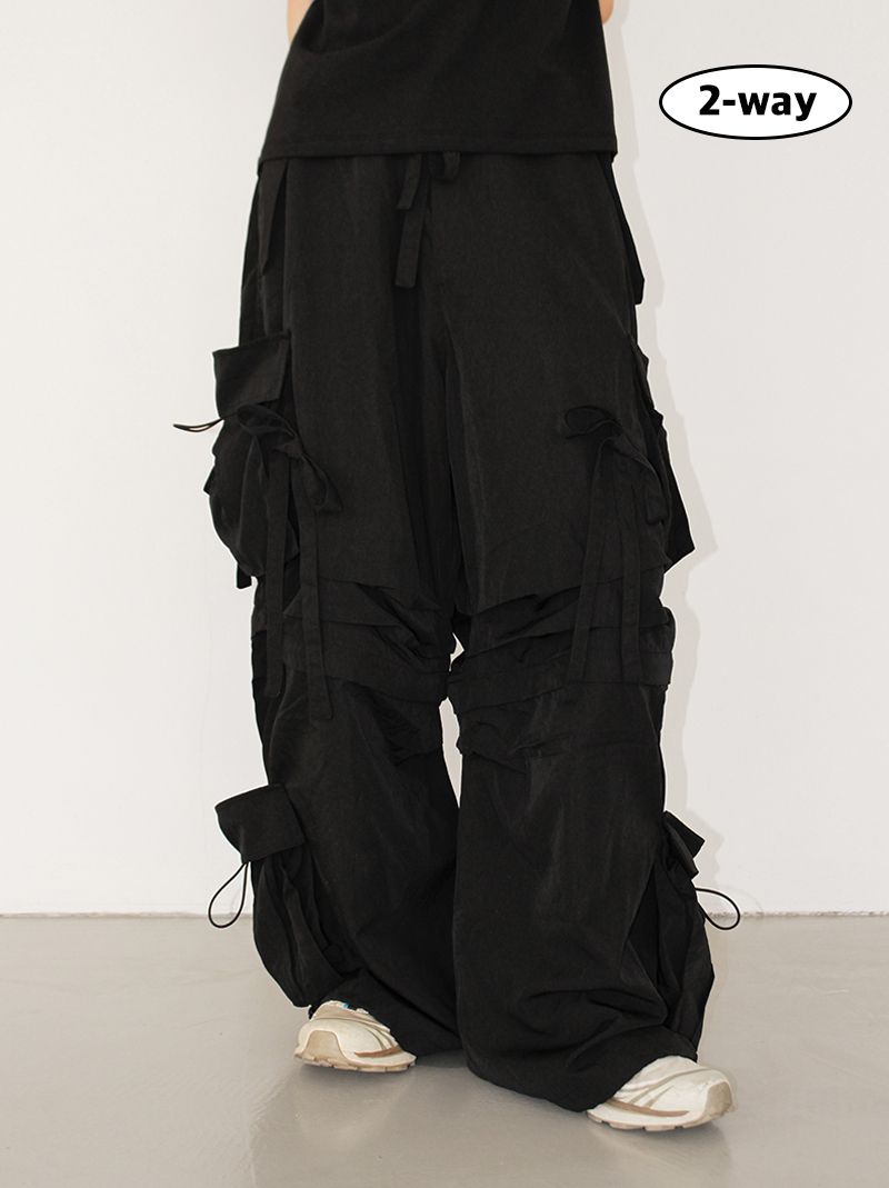 아케 (2-WAY) STRAP POCKET PT (beige / black)