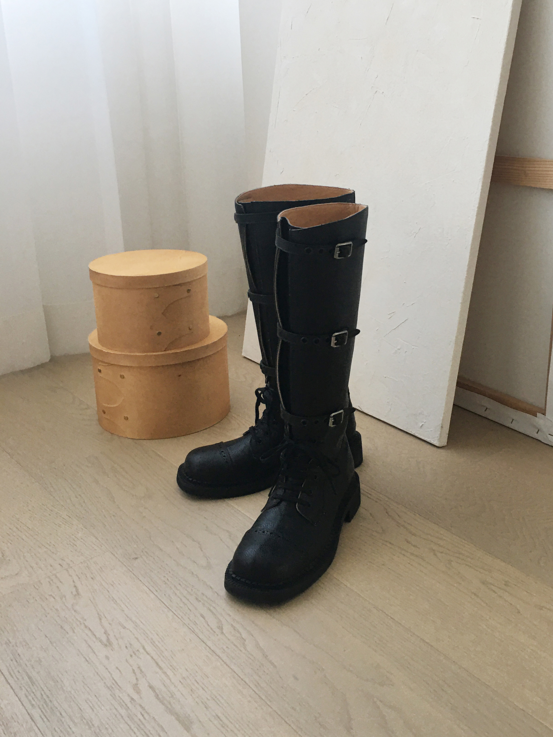 노비야카 Lace up warker long boots