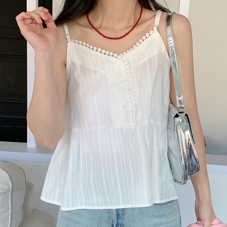 아더먼데이 휴양지룩🌊여리핏 청순버튼 슬리브리스 블라우스 뷔스티에 끈블라우스 봄신상 여름신상 프릴블라우스 셔링블라우스 청순블라우스 여리핏 여리여리