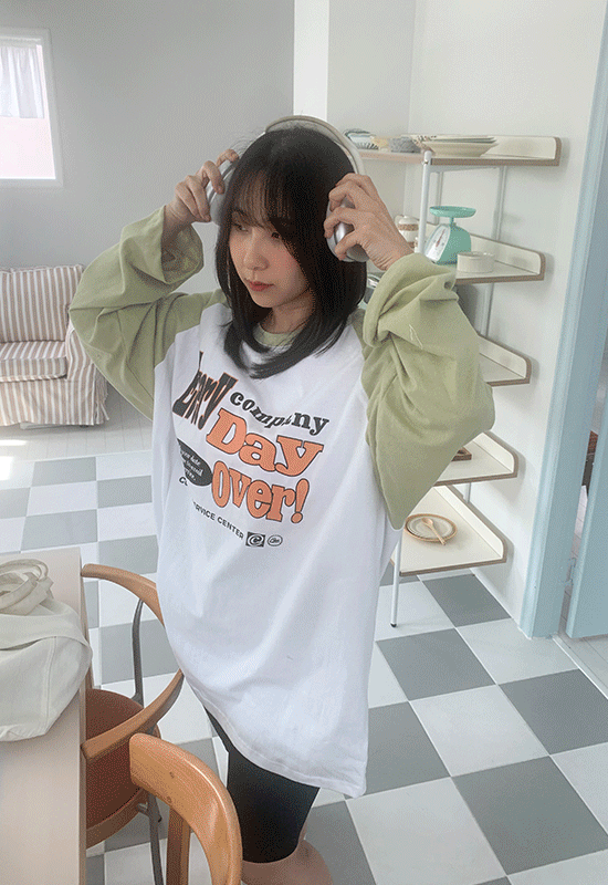 리치무드 데이오버 raglan overfit t (2color)
