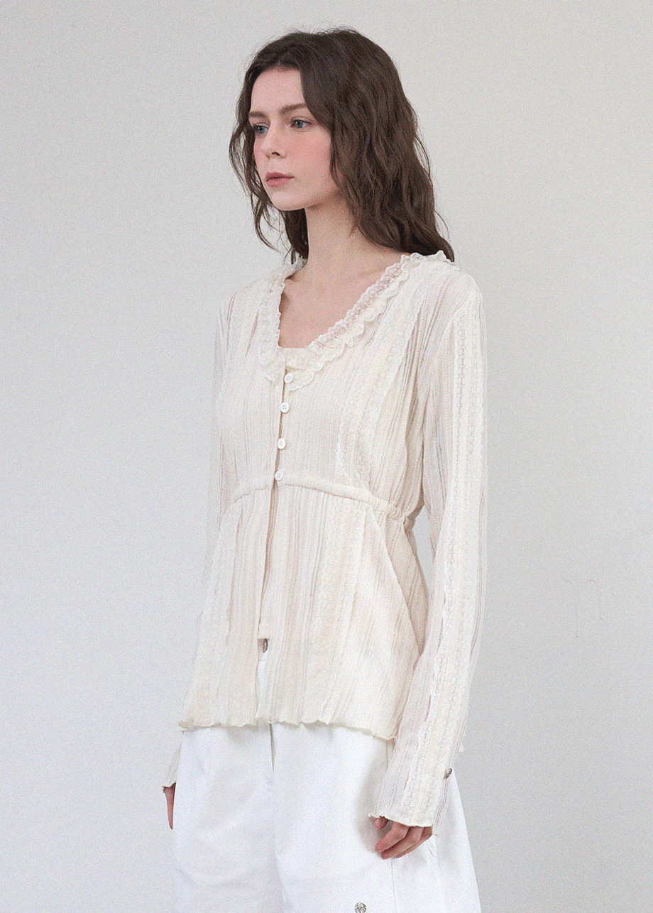 미케네 [44-120] Lillian Lace Cardigan-Sleeveless Setup 릴리안 레이스 가디건-슬리브리스 ...