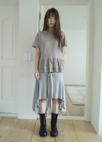 에프터먼데이 double frill half tee (7c)