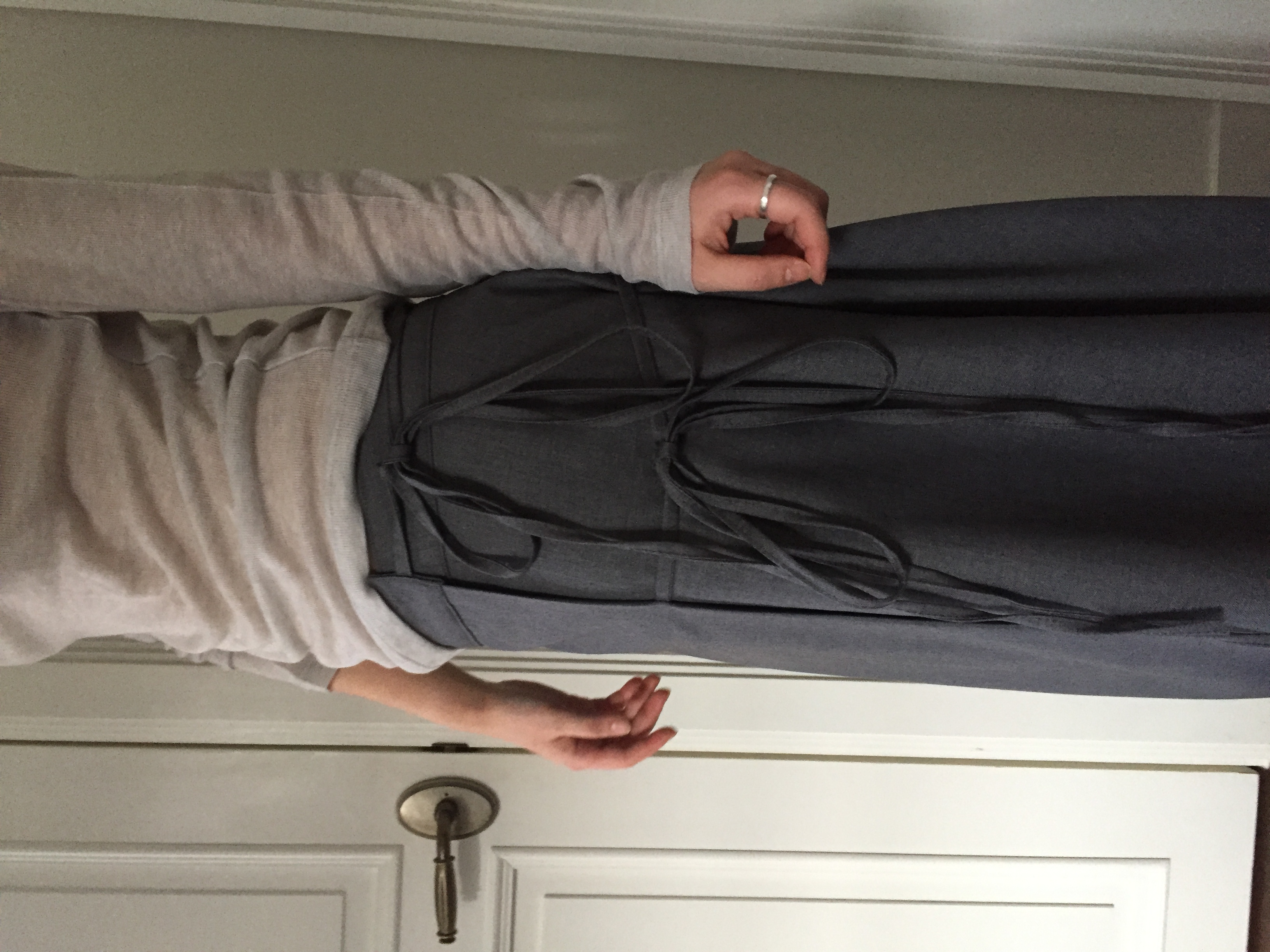 포시아보브 Unbal double ribbon lap skirt (2Color)
