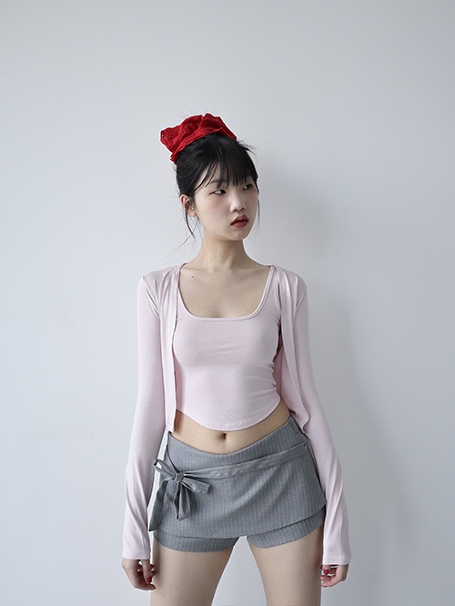클라따 soft sleeveless & cardigan set, 5color