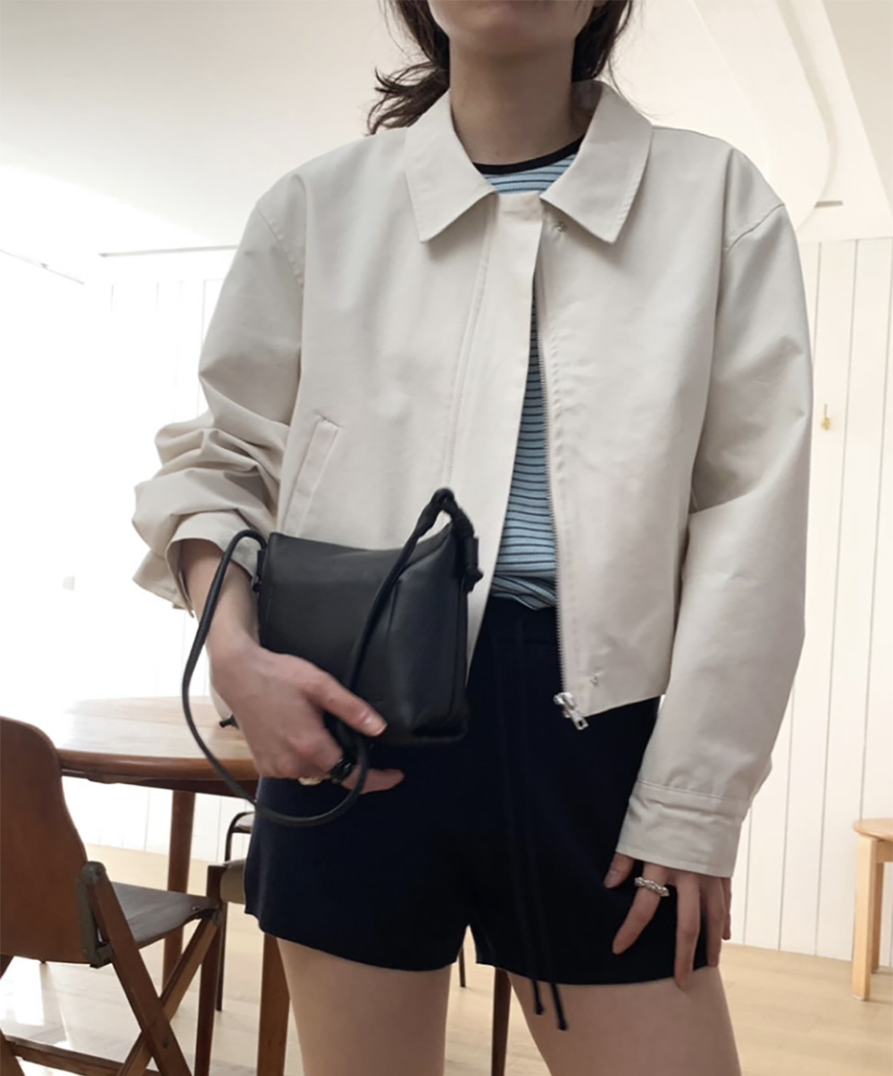 버나뎃 [당일 크림]드온도 코튼 숏 블루종 (2col) deondo