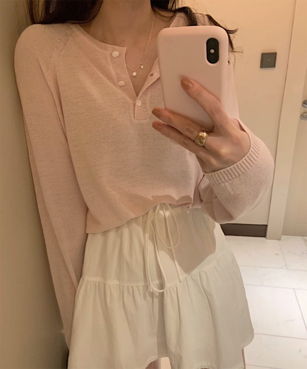 버나뎃 Pyt 멜팅 단추 니트 (4col) 프영띵 프리티영띵